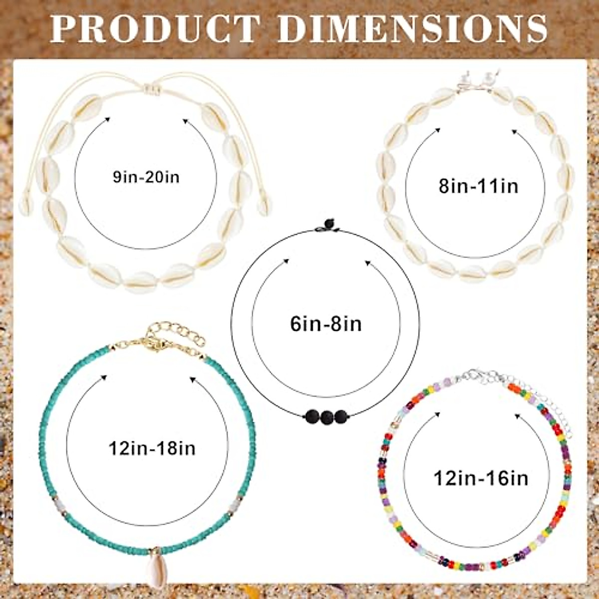 ONESING 14 Pcs Shell Necklace Choker Puka Shell Necklace Beach Necklace Pearl Choker Bohemian Beaded Choker Necklace Set Handmade Hawaii Jewelry Adjustable for Women