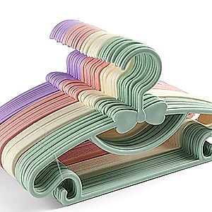 10pcs Kid Hanger Kids Clothes Hanger Racks Portable Plastic Display Hangers Windproof Children Coats Hanger Baby Clothing Organizer (Purple)