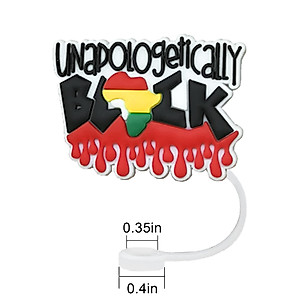 Silicone BLM Straw Cover - 13 Pack Cute Reusable Drinking Straw Caps Lids Dust-Proof Straw Plugs for Straw Tips for Home Kitchen Accessories (BLM Straw Cover)