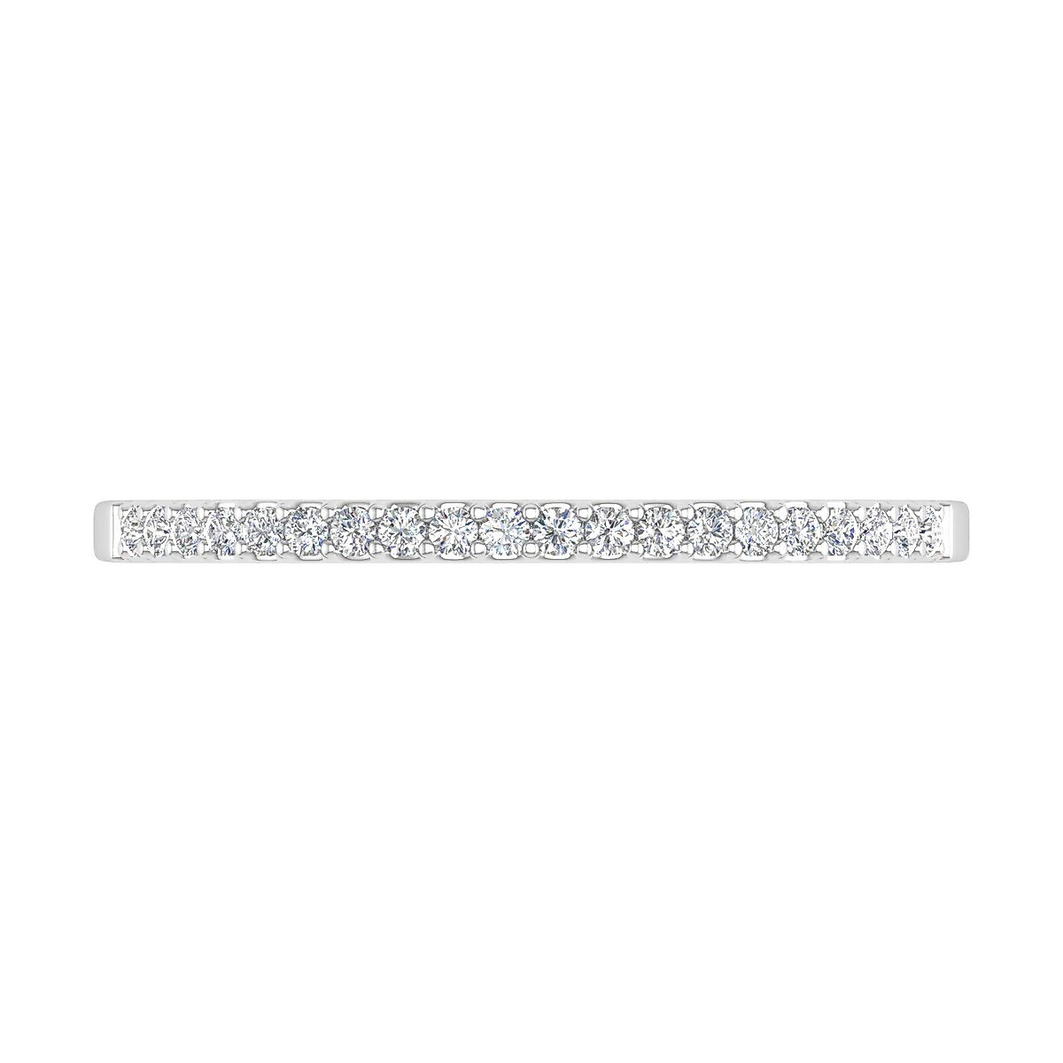 FINEROCK 1/10 Carat (ctw) 10K White Gold Diamond Ladies Wedding Anniversary Stackable Ring - (Ring Size 7.75)