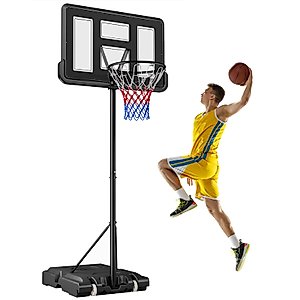 Dripex Basketball Hoop Outdoor 10FT Adjustable Height Goal, Portable Basketball System with 44” Shatterproof Backboard for Adults Teenagers Kids