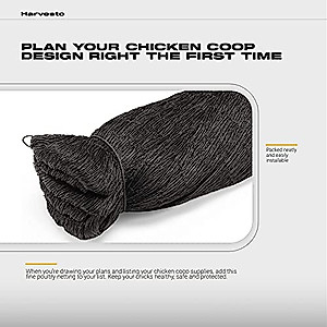 Harvesto 25 x 50Ft Bird Netting for Chicken Coops and Runs with 1.5" x 1.5" Durable Mesh Size; Keep Hawks and Birds Away and Protect Chicks from Raccoons, Fox and More Wild Animals
