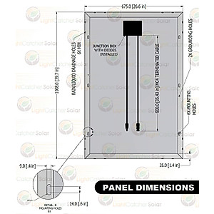 LightCatcher-Solar 100-Watt 12-Volt Polycrystalline Solar Panel Kit (Panel+PWM Controller + 20' Wire)