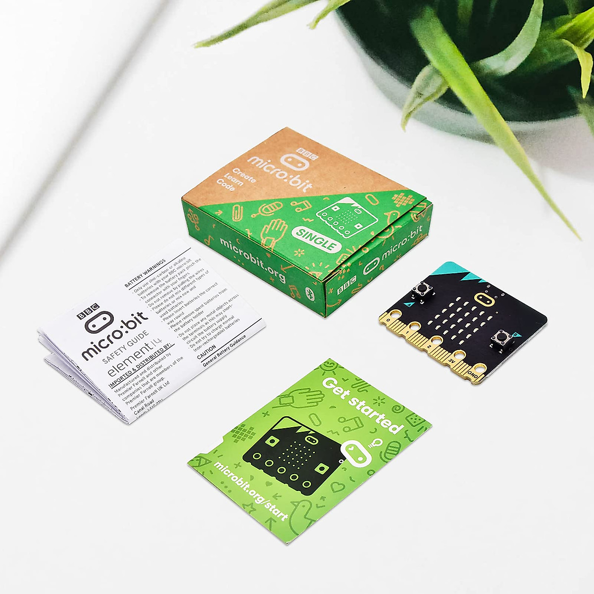 KEYESTUDIO Basic Starter Kit for BBC Micro bit V2, Graphical Programming Built-in Compass, Buttons, LED Matrix Display + Battery Holder & USB Cable for Microbit
