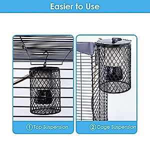 Reptile Anti-Scald Lampshade and Heat Emitter Set Reptile Heat Lamp with Guard for Turtles Chicks Lizard Snake (Black)