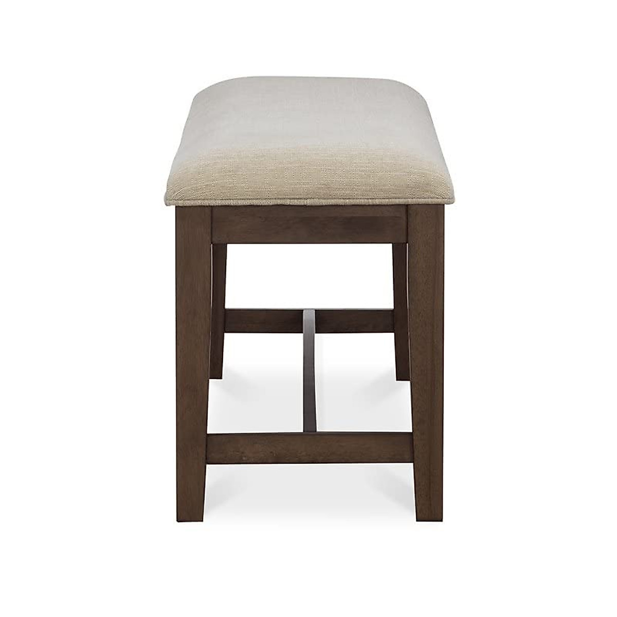 HFO Bluffton 20" Upholstered Fabric Farmhouse Rustic Solid Wood Dining Bench for Kitchen Dining Room in Beige