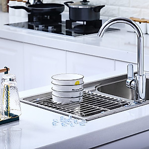 60 Packs Kitchen Sink Rack Feet Sink Rack for Bottom of Sink PVC Sink Protector with Bumpers Protective Sink Cover Farmhouse Sink Accessories Sink Replacement Feet for Kitchen Sink Grid, Clear