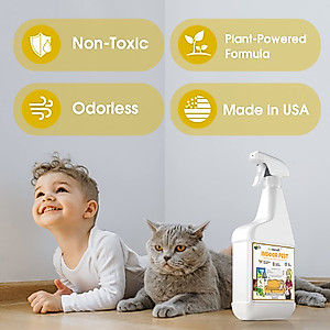 BugPursuit - 24oz Indoor Pest Control for Ant, Fly, Flea,Tick, Roach, Spider, Moth, Carpet Beetle and More, Plant Based Insect Killer for Home & Kitchen Use, Natural Solution, Pets & Family Safe