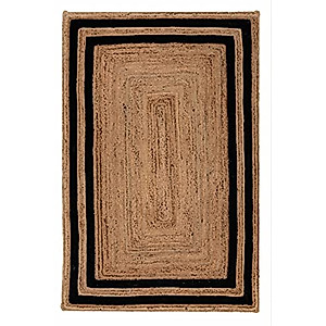 Floor Rugs Handmade Eco Jute Rug Rectangle Rug Indian Handwoven Jute Rug Ribbed Rugs Square Indian Braided by The Rug CAFÉ (4 x 6 Ft. Area Rugs)