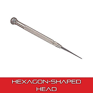 Starrett Steel Pocket Scriber with Hexagon Shape Head - 2-3/8" (60mm) Point Length, 1/4" (6.4mm) Handle Diameter, Knurled and Nickel-Plated Handle - 70A