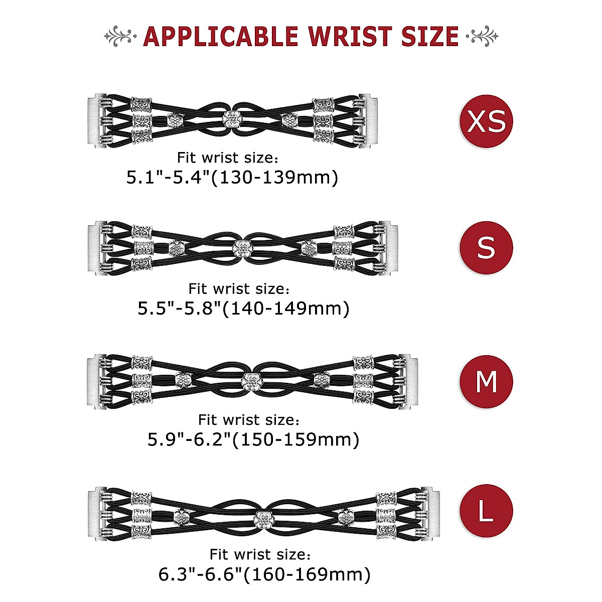 Beaded Bracelet Band Compatible with Samsung Galaxy Watch 6&5&4 40mm 44mm/Watch 6 Classic 43mm 47mm/Watch 5 Pro 45mm/Watch 4 Classic/Active 2/Watch 3 Women, 20mm TOYOUTHS Boho Stretchy Charms Solo