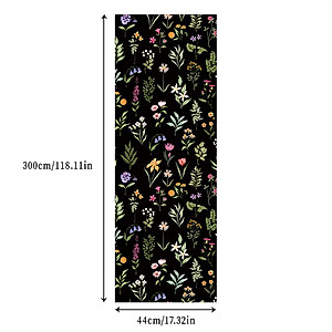 Self Adhesive Dark Floral Shelf Drawer Liner Contact Paper Farmhouse Wallpaper for Walls Kitchen Cabinets Dresser Table Bathroom Bedromm Furniture Decal 17.7X117 Inches