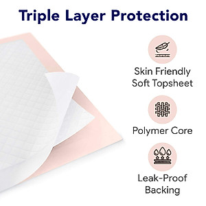 Premium Disposable Chucks Underpads 100 Count, 30" x 36" - Highly Absorbent Bed Pads for Incontinence and Senior Care - Peach Color - Leak Proof Protection - Bulk Case Pack