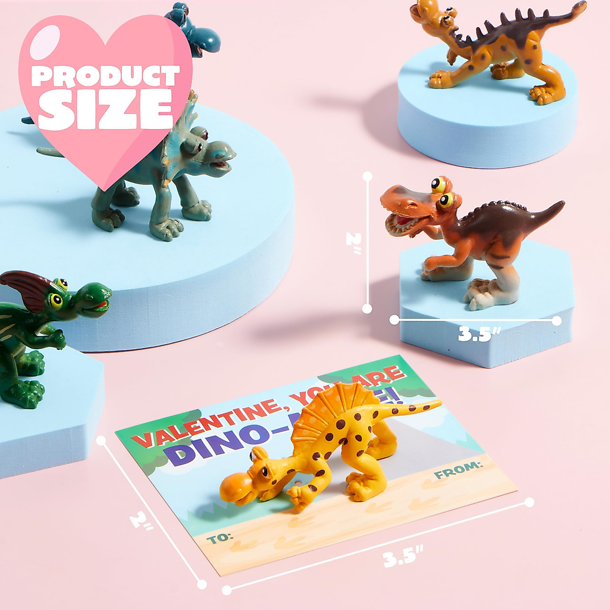 JOYIN 28 PCS Valentines Day Gifts Cards with Dinosaur Figure Toys for kids, Valentine's Greeting Cards for kids classroom gifts, Classroom Exchange Prizes for Boys Girls Classroom Party Favor