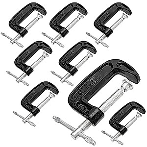 JOIKIT 8 PCS 2 Inch C Clamps Set, Heavy Duty G Clamp with 2 Inch Jaw Opening for Woodworking, Welding, and Metal Working