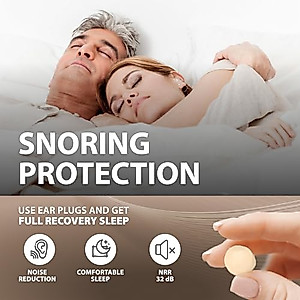 PQ Sleeping Ear Plugs Silicone - 28 Wax Moldable Ear Plugs for Sleeping Noise Cancelling for Sleeping and Swim Ear Plugs, Sound Blocking Ear Plugs level 32 Db, (28 Silicone Earplugs), Color: Skin Tone