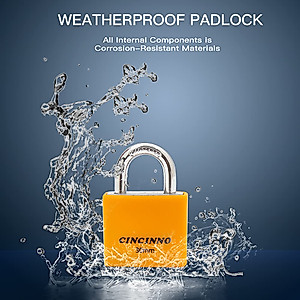 CINCINNO Set of 8 Small Locks，Covered Aluminum Keyed Alike Padlocks，30MM Weatherproof Lock with Same Key,Outdoor Padlock for Sheds, Storage Unit ，School Gym Locker, Toolbox