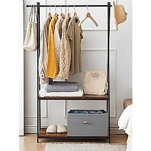 Large Shoe Organizer for Closet (L22in x W17in x H13in)- Adjustable Shoe Storage Bins, Fits 12 Pairs Different Sized Shoes, Foldable Shoe Box Storage Containers with Clear Cover-Shoes Holder, Gray