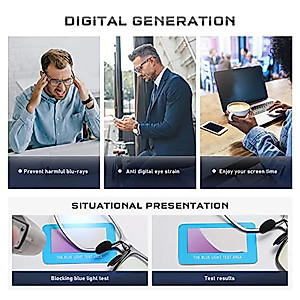 Reglaaly Blue-Light-Blocking-Glasses Men/Women Gaming Glasses Computer Screen Eyeglasses Metal Frame （ink）