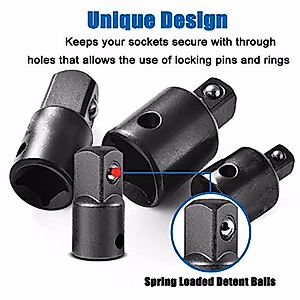 Impact Socket Adapter and Reducer Set, Use with Impact Wrenches and Drills in Auto and Impact Driver Construction Work, 8 Piece - (3/8in. to 1/4) (1/2in. to 3/8) (3/8in. to 1/2) (1/4in. to 3/8)