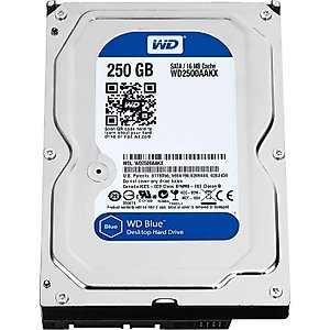 WESTERN DIGITAL WD2500AAKX Caviar Blue 250GB 7200 RPM 16MB cache SATA 6.0Gb/s 3.5 internal hard drive (Renewed)