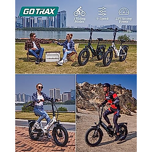 Gotrax R2 20" Folding Electric Bike with 55 Miles (Pedal-assist1) by 48V Battery, 20Mph Power by 500W, LCD Display and 5 Pedal-Assist Levels, 7-Speed & Front Shock Absorber for Off-Road Bicycle White
