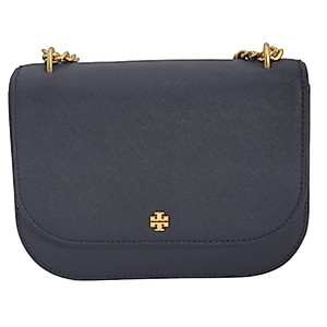 Tory Burch 136092 Emerson Flap Tory Navy Blue With Gold Hardware Women's Shoulder Bag