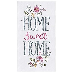 C&F Home Home Sweet Home Embroidered Flour Sack Kitchen Towel Decor Decoration 18" x 27" White