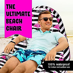 Inflatable Deck Chair | Blow Up Chair | Blow Up Lounge Chair | Inflatable Pool Lounger | Inflatable Poolside Chairs 2 Pack | Flamingo Print | Portable Inflatable Seats for Lounge | Indoor/Outdoor Use