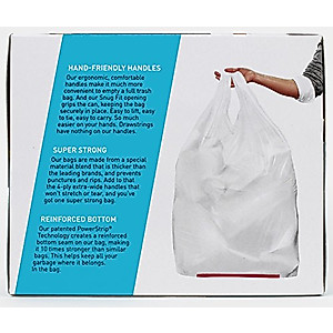 Hippo Sak HippoTrash45Count Tall Kitchen Trash Bag with Handles, White, 13 Gallon