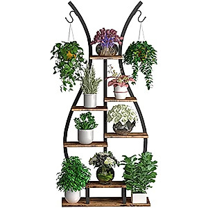 GDLF Plant Stand Indoor Tall Plant Shelf Metal Tiered Hanging Shelf, 59"
