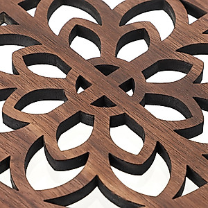 Sumnacon 2 Pcs 6 Inch Wooden Kitchen Trivets - Rustic Round Heat Resistant Mat Pads for Hot Dish Pot Pan Teapot, Decorative Hardwood Hot Dish Pot Plate Holders for Kitchen Dining Countertop Table