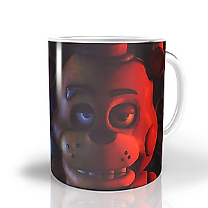 Dsforu White Ceramic 11 Oz Mugs Fnaf Holiday Five Father Day 5 Friends Nights Event At Birthday Game St Gamer New Year Cosplay Tea Cups Hot And Iced Coffee Water Gift Christmas