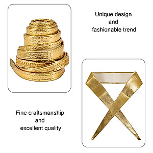 Women Faux Leather Waist Belt, Gold Belts for Women Dresses, Fashion Wrap Around Obi Belt (Gold)