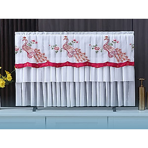 YIJIAFEIFEI LCD TV Dust Cover with Openable Front Flap, Indoor TV Cover Dust Proof, Soft Lace Cover for Tv Decorative(Size:40 inch)