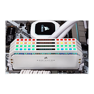 Corsair Dominator Platinum RGB 32GB (4x8GB) DDR4 3200MHz C16 Desktop Memory (12 Ultra-Bright CAPELLIX RGB LEDs, Patented Dual-Channel DHX Cooling Technology, Intel XMP 2.0 Support) White