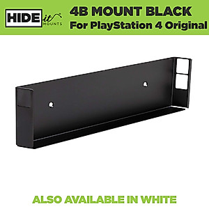 HIDEit Mounts 4 Wall Mount for Original PS4 - Patented in 2016, American Company - Black Steel Wall Mount for PS4 Original to Safely Store PS4 Console Behind TV