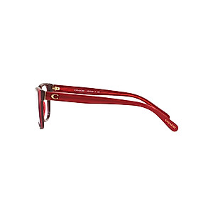Coach HC6129 Prescription Eyewear Frames, Burgundy Laminate/Demo Lens, 52 mm