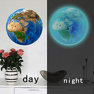 Guansen New Luminous Blue Earth Cartoon DIY 3D Wall Stickers for Kids Rooms Wall Sticker Home Decor Living Room Glow in The Dark Stars