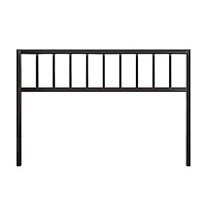 Linenspa Black Decorative Metal Steel Construction- Vertical Bar Design-40 Inches Tall Headboard, Queen