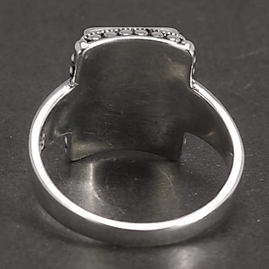 925 Sterling Silver Lucifer Morningstar Ring ~ Cat's Eye / Black Onyx Natural Gemstones ~ Statement Ring TV Show Jewelry ✬✬✬By Fantasy World✬✬✬ (Black Onyx, 11 US size)