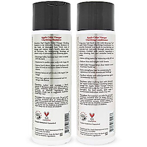 MOUNTAIN TOP Apple Cider Vinegar ACV Shampoo & Conditioner Set (2 x 8oz) with Biotin, Castor Oil - Fuller & Thicker Hair, Reduced Frizz, Split Ends - Paraben, Sulfate Free, All Hair Types, Men & Women