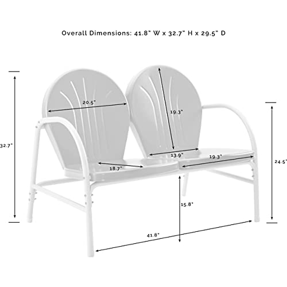 Crosley Furniture Griffith Metal Outdoor Loveseat, Sky Blue
