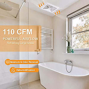 yanliangvich Bathroom Exhaust Fan, 10 Inch Ceiling Mount Fan, 110 CFM 1.0 Sones Ultra-Quiet Ventilation Fan, Square Exhaust Fan Ceiling Mount