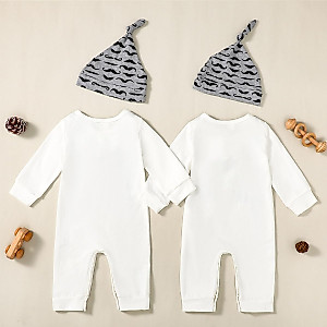 Aslaylme Baby Boy Matching Outfit Newborn Boy Twins Bodysuit Ladies We Have Arrived Romper (White,0-3 Months)