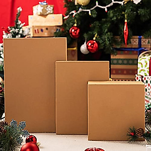 JOYIN 12 Pieces Brown Kraft Cardboard Boxes Gift Wrap for Christmas Holiday, Festive Xmas Wrapping Shirt and Lingerie Cupcake DIY Boxes