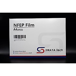 Siraya Tech 2 Pcs NFEP Film - A4 Size (210 X 297mm) Better Durability Fewer Layer Lines Accurate Print Results Great for Resin Printing Better Performance Over FEP for LCD DLP 3D Printers