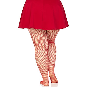 Leg Avenue Women's Spandex Industrial Fishnet Tights, Red, One Size