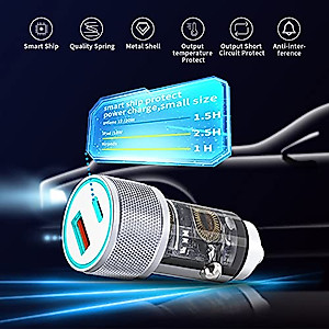 [Apple MFi Certified] iPhone Fast Car Charger, esbeecables 48W Dual Port USB C Power Delivery All Metal Lighter PD/QC3.0 Car Charger with 2Pack Lightning Cable Quick Charging for iPhone/iPad/Airpods