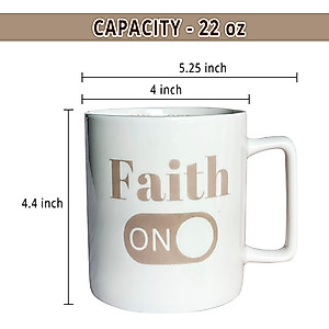 PRAY THEN COFFEE 22 oz Oversized Coffee Mug With Mark 11:24 Bible Verse - Extra Large Coffee Mug Perfect for Gifts - Great for Tea, Cappuccino, Latte, and Macchiato